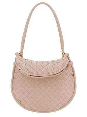 Bottega Veneta Small Gemelli' Pink Shoulder Bag With Intrecciato Motif In Leather - Multicolor