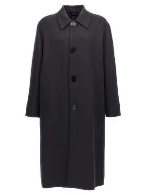 Fendi Double Wool Coat - Blue
