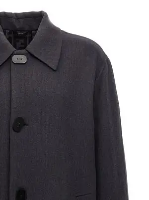 Fendi Double Wool Coat - Blue