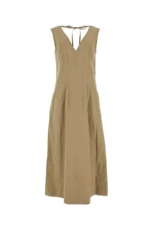 Bottega Veneta Cappuccino Cotton Blend Dress - Brown