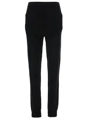 Saint Laurent Black High-waisted Leggings With Pockets In Cashmere - Multicolor