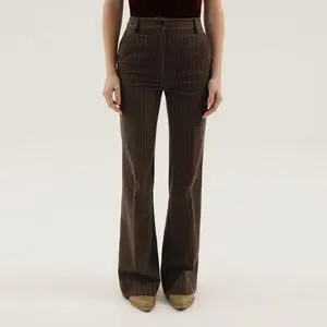 1989 STUDIO Striped Flared Pants - Brown