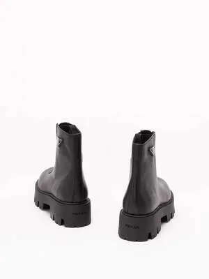 Prada Leather Zipper Booties