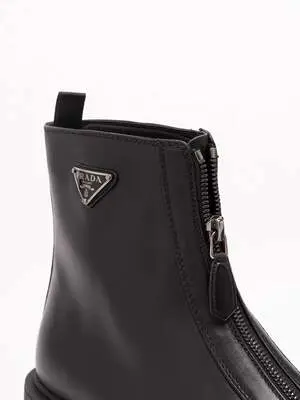 Prada Leather Zipper Booties
