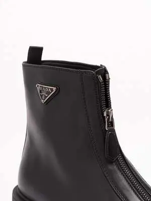 Prada Leather Zipper Booties
