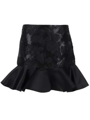GANNI Satin Miniskirt - Black