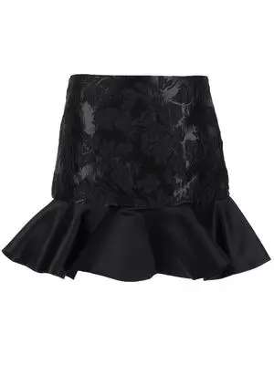 GANNI Satin Miniskirt - Black