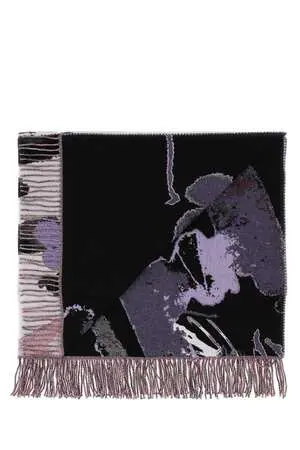 Alexander McQueen Embroidered Wool Blend Blanket