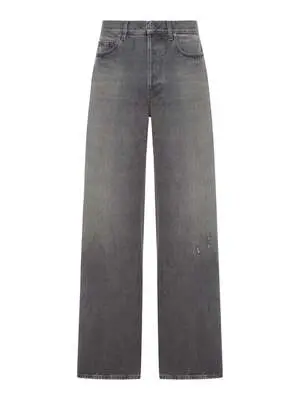 GOLDEN GOOSE Wide Leg Five-pocket Jeans - Gray