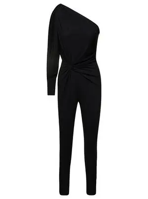 Saint Laurent One-shoulder Jersey Jumpsuit - Multicolor