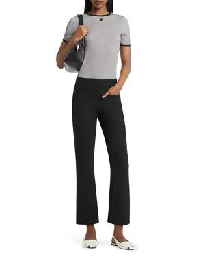 COURREGES Houndstooth Contrast T-shirt - Black