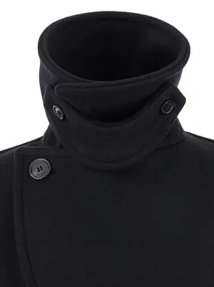 Saint Laurent Wool Double-breasted Coat - Multicolor