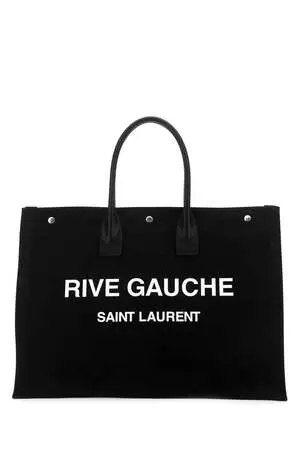 Saint Laurent Canvas Large Rive Gauche Shopping Bag - Black