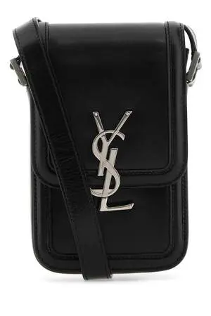 Saint Laurent Leather Phone Case - Black