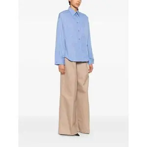 Balenciaga Cotton Polyester Long Sleeve Button-up Shirt - Blue