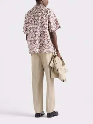 Prada Striped Cotton And Silk `bowling` Shirt