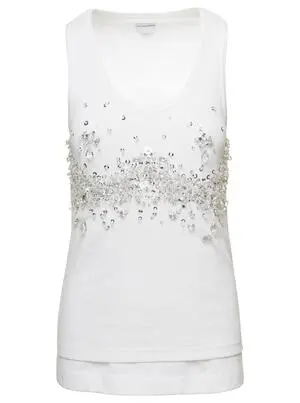 Bottega Veneta Ribbed Crystal-embellished Tank Top - Multicolor
