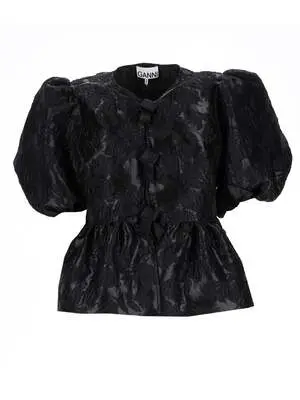 GANNI Top Peplum - Black