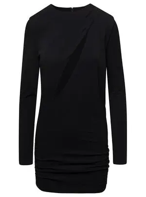 Versace Black Fitted Minidress With Cut-out Detail In Viscose - Multicolor