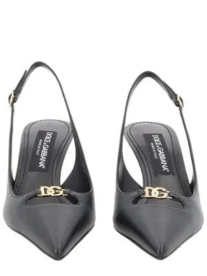 Dolce & Gabbana Leather Slingback Pumps - Black