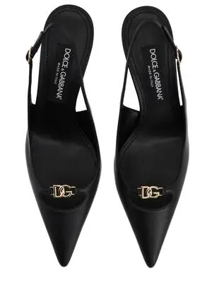 Dolce & Gabbana Leather Slingback Pumps - Black