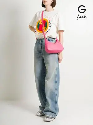 Gucci Small Aphrodite Shoulder Bag In Leather - Pink