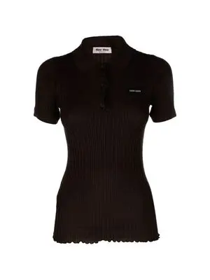 Miu Miu Silk Polo Shirt - Multicolor