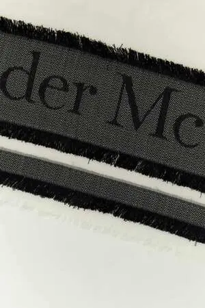 Alexander McQueen Ivory Wool Blend Foulard