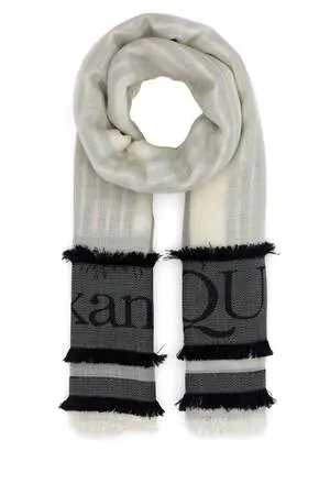 Alexander McQueen Ivory Wool Blend Foulard - Multicolor