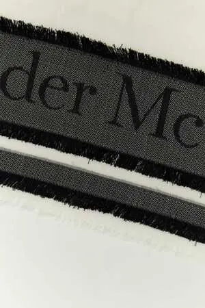 Alexander McQueen Ivory Wool Blend Foulard
