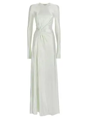 Victoria Beckham Twist Waist Long Dress - Green
