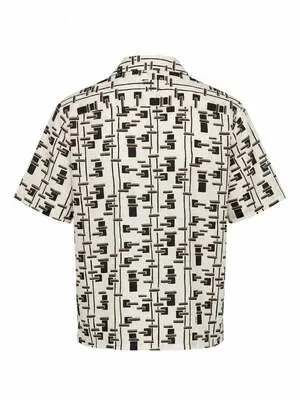 Prada Striped Cotton And Silk `bowling` Shirt