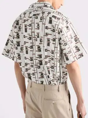 Prada Striped Cotton And Silk `bowling` Shirt