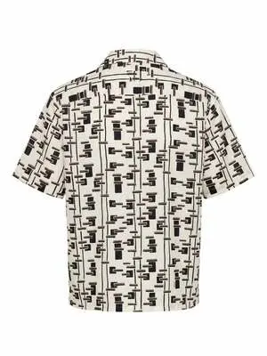 Prada Striped Cotton And Silk `bowling` Shirt