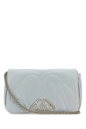 Alexander McQueen Powder Leather Small Seal Shoulder Bag - Blue