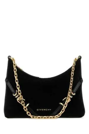 Givenchy Velvet Voyou Party Shoulder Bag - Black