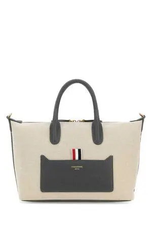 Thom Browne Sand Canvas Duffle Small Handbag - Brown