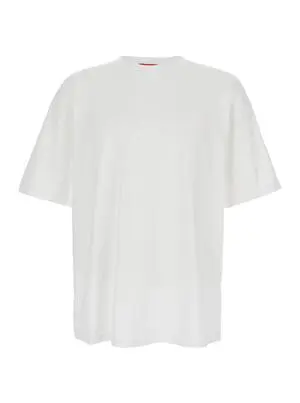 DIESEL® T-lucien' T-shirt With Tone-on-tone Logo Patch On The Front In Cotton For - White