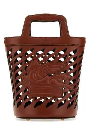 Etro Leather Coffa Bucket Bag - Brown