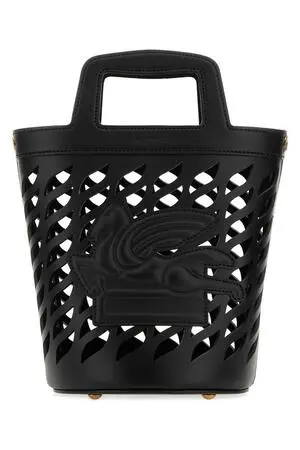Etro Leather Coffa Bucket Bag - Black