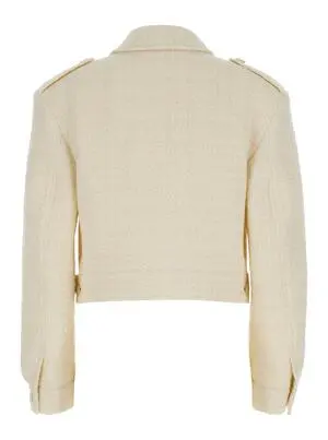 Givenchy Wool Blend Military Cropped Jacket - Multicolor