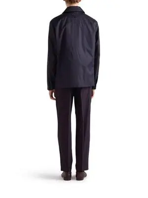Prada Tailored Cotton Poplin Trousers - Blue