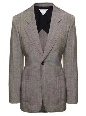 Bottega Veneta Single-breasted Slim-fitted Jacket - Multicolor