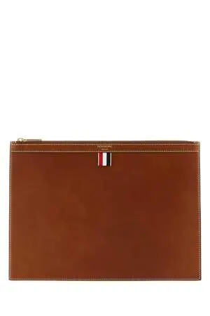 Thom Browne Leather Document Case - Brown