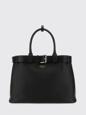 Prada Buckle Nappa Leather Bag - Black