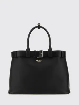 Prada Buckle Nappa Leather Bag - Black