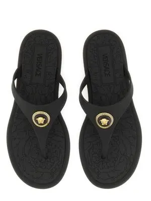 Versace Alia Thong Sandals - Black