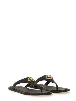 Versace Alia Thong Sandals - Black