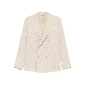Tagliatore Double-breasted Peak Lapel Blazer - Cream