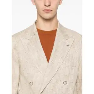Tagliatore Double-breasted Peak Lapel Blazer - Cream